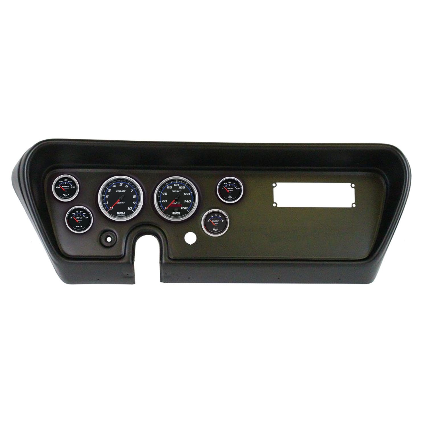 GAUGE KIT, 6 PC, (3 3/8" X2, 2 1/16" X4), PONTIAC GTO 66, COBALT