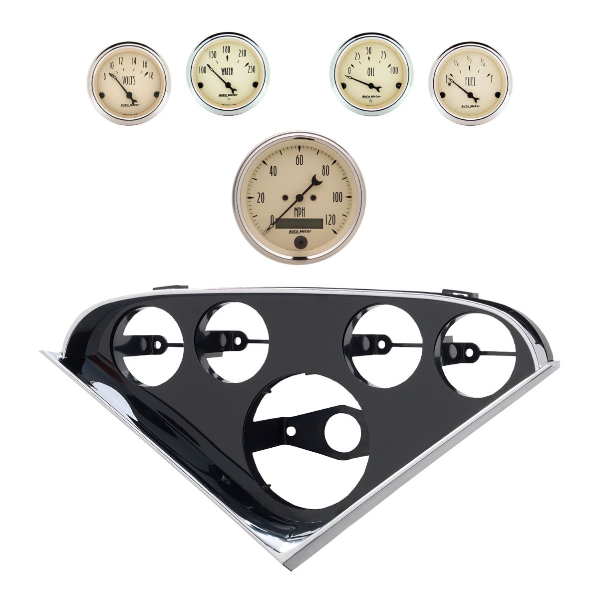 DIRECT FIT DASH KIT, (3 3/8" X1, 2 1/16" X4), CHEVY TRUCK 55-59 ...