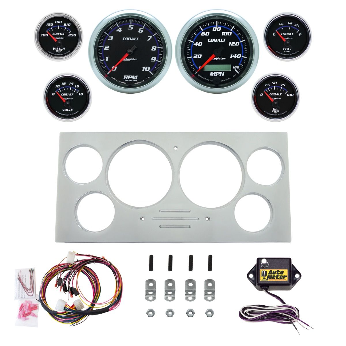 6 GAUGE DIRECT-FIT DASH KIT, FORD TRUCK 73-79, COBALT