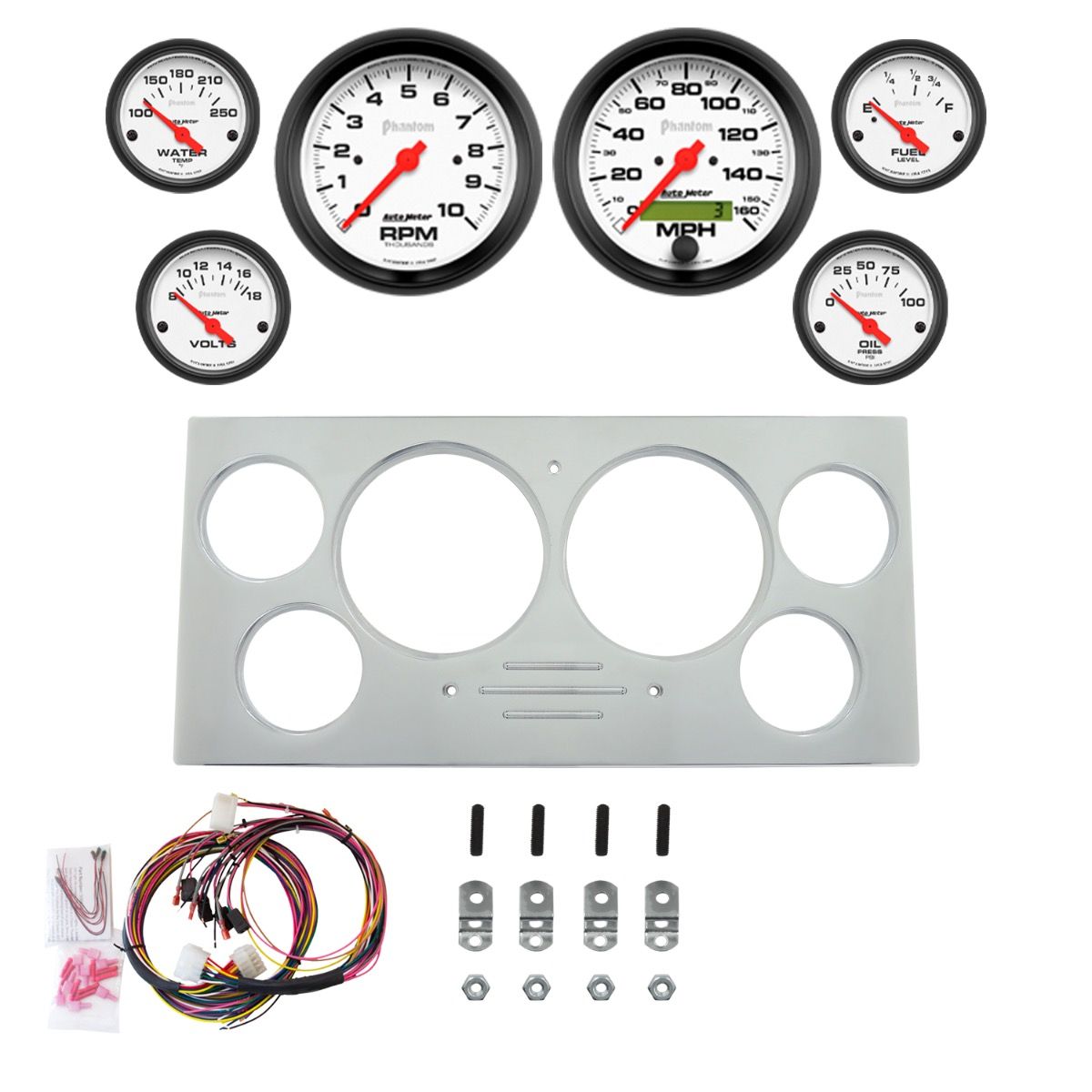 6 GAUGE DIRECT-FIT DASH KIT, FORD TRUCK 73-79, PHANTOM